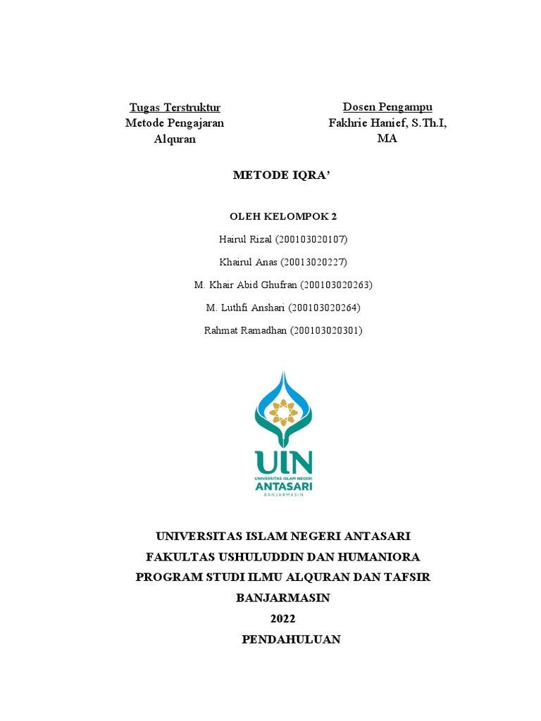Makalah Kel. 2 - Metode Iqra' | PDF