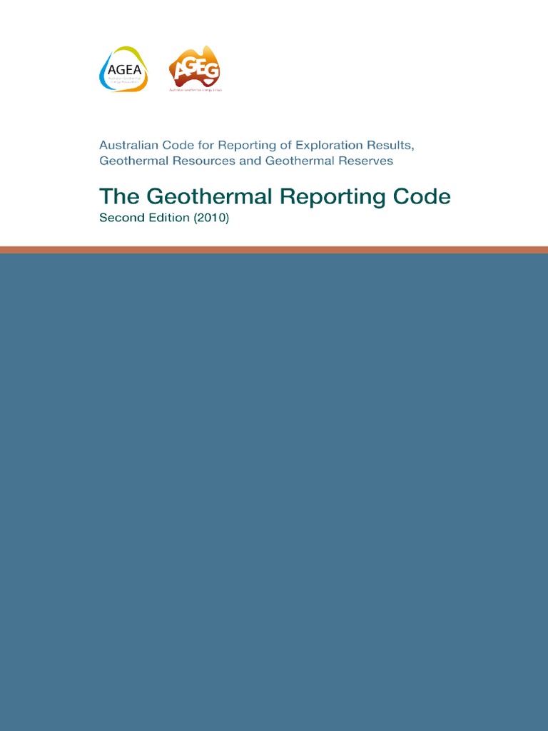 Geothermal Reporting Code Ed 2 | PDF