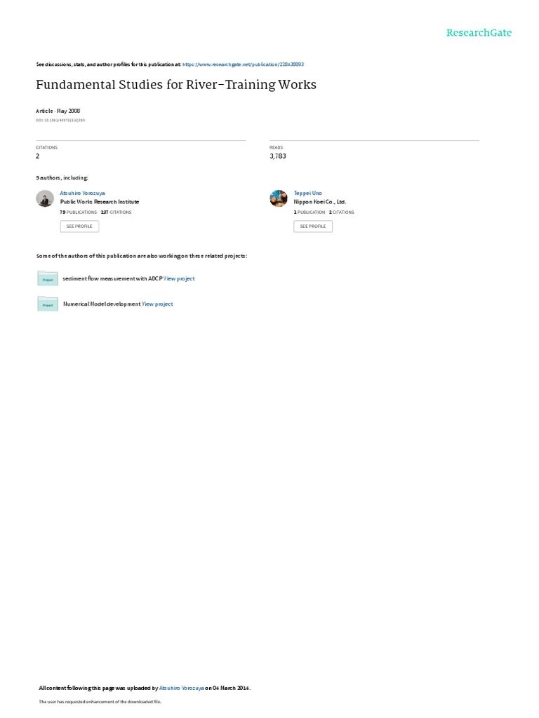 Fundamental Studies For River-Training Works | PDF
