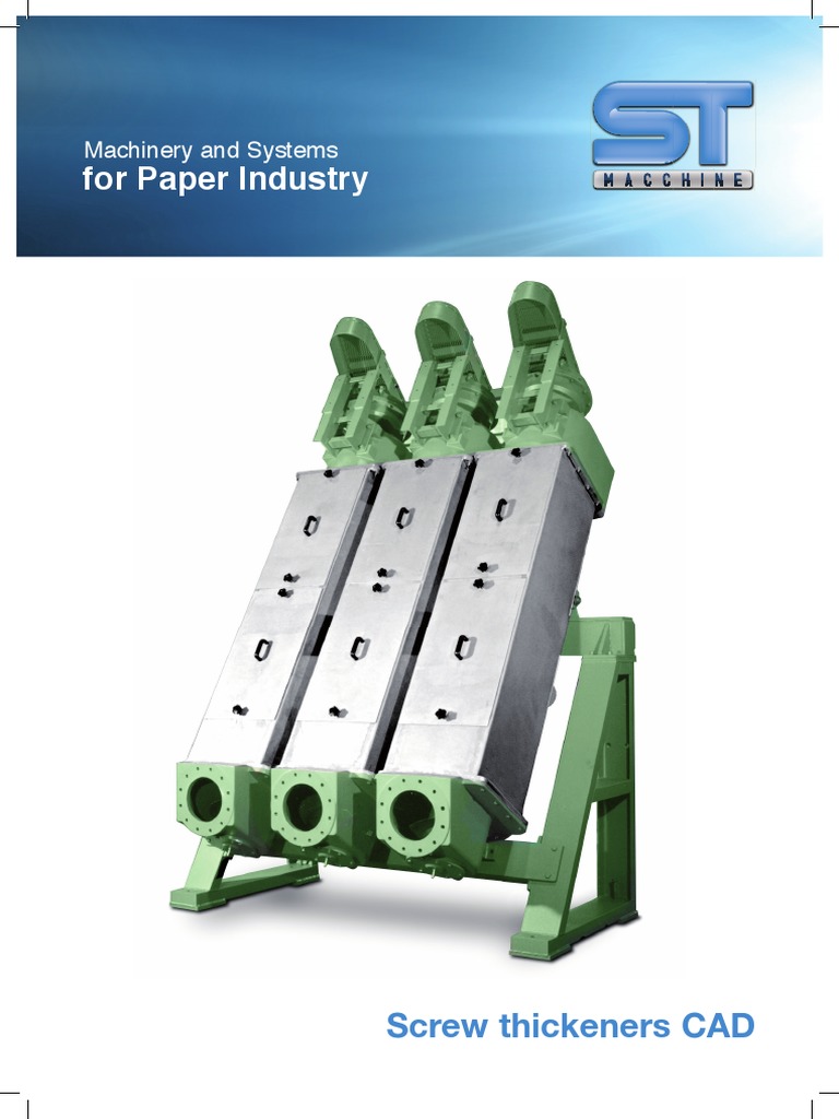 Screw Thickeners for Paper Industry | PDF | Business | Computers