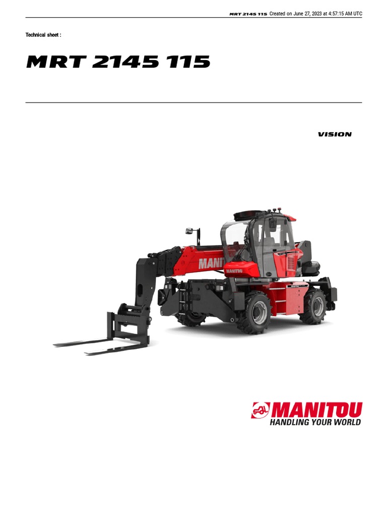 Manitou Brochure MRT 2145 115 | PDF | Engines | Horsepower