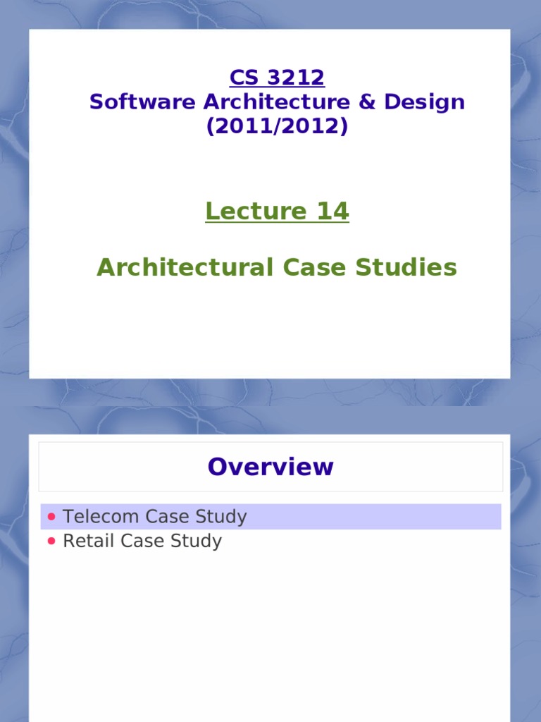 Lecture 13-Architectural Case Studies | PDF