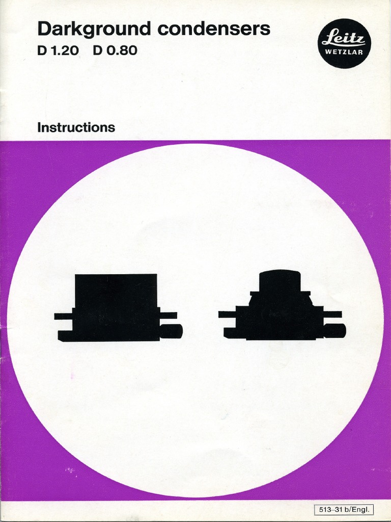 Darkfield condenser leica | PDF