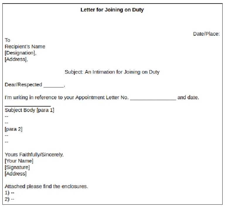 Joining Letter Format | PDF