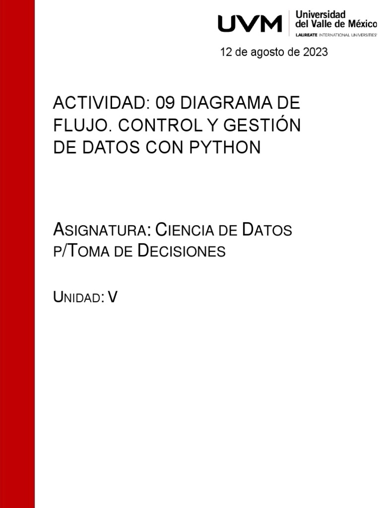 A9 - Diagrama de Flujo Gestion y Control de Datos | PDF | Python ... A9 - Diagrama de Flujo Gestion y Control de Datos | PDF | Python ...