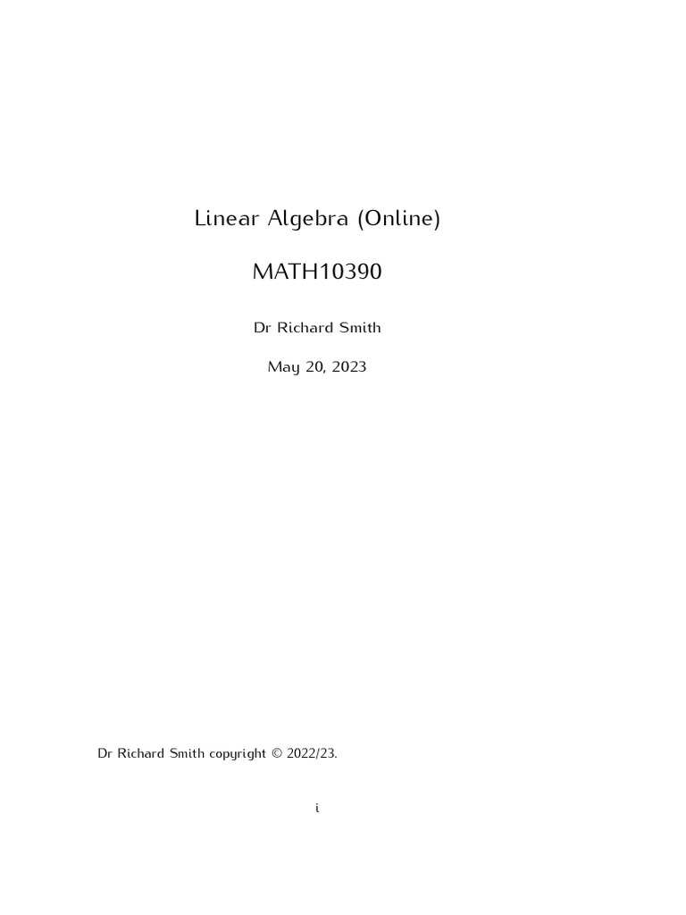 Linear Algebra UCD | PDF | Matrix (Mathematics) | Eigenvalues And ...