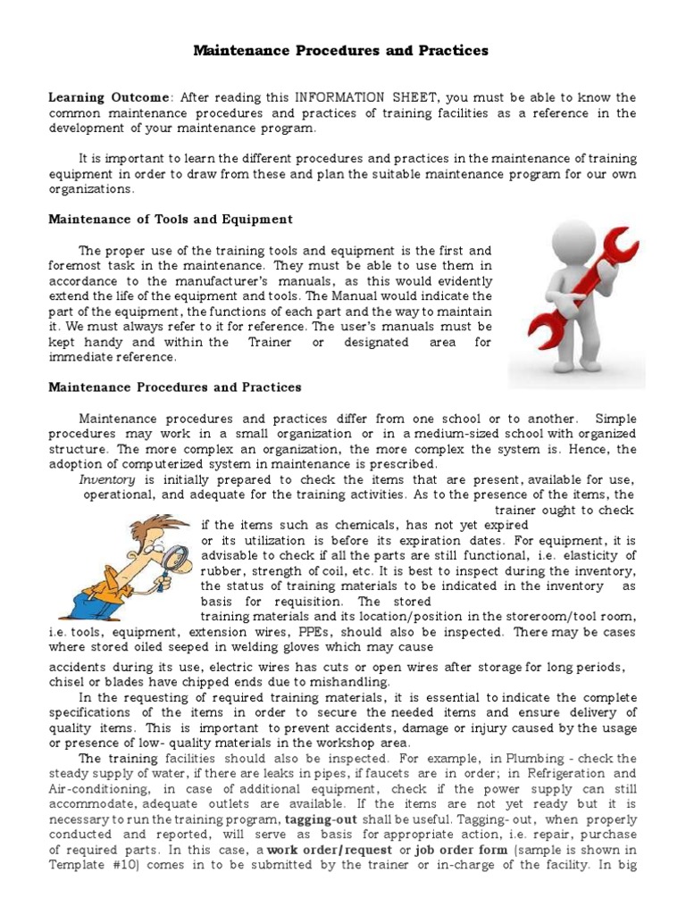 Maintenance Procedures and Practices | PDF