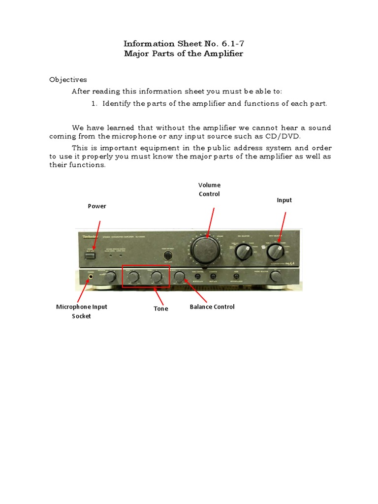 Major Parts of The Amplifier | PDF