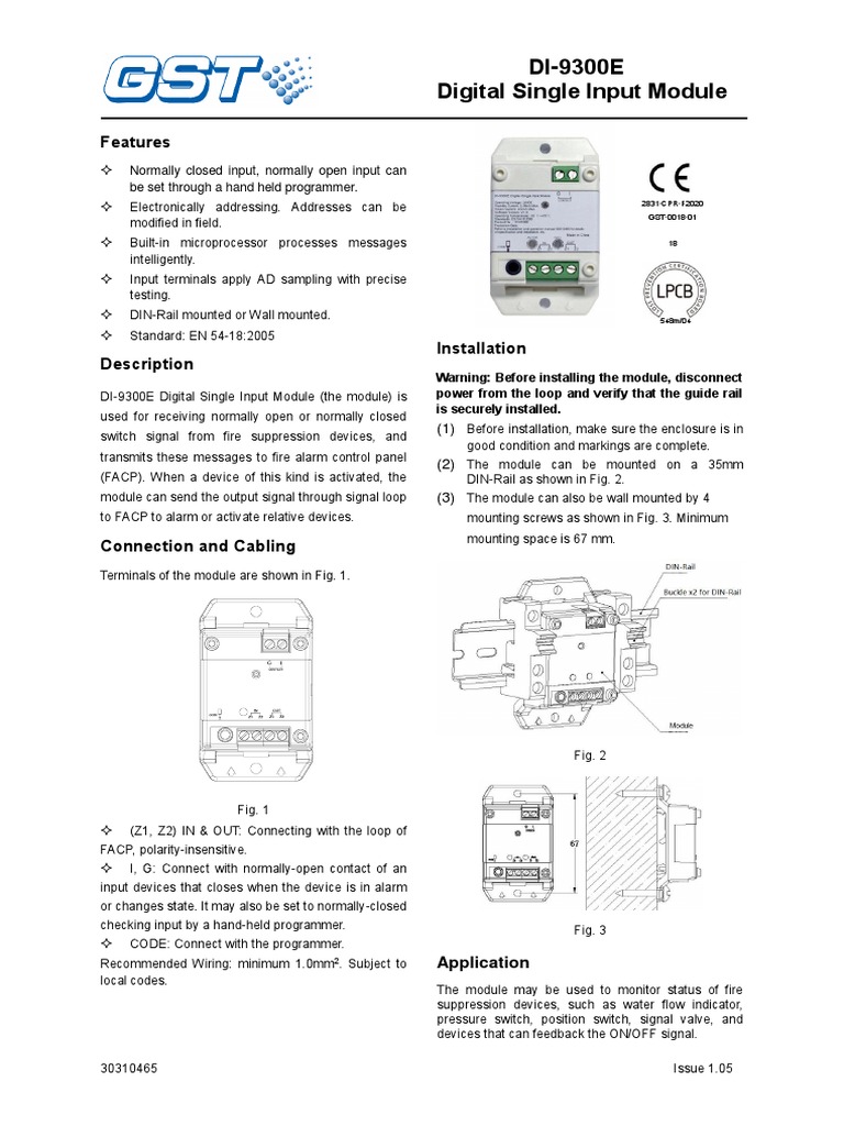 DI-9300E Digital Single Input Module Installation and Operation Manual Issue 1.05 | PDF | Switch ...