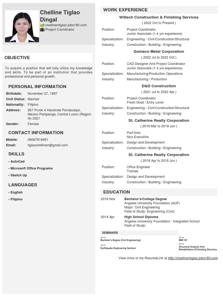 Chelline Dingal Resume | PDF | Engineering