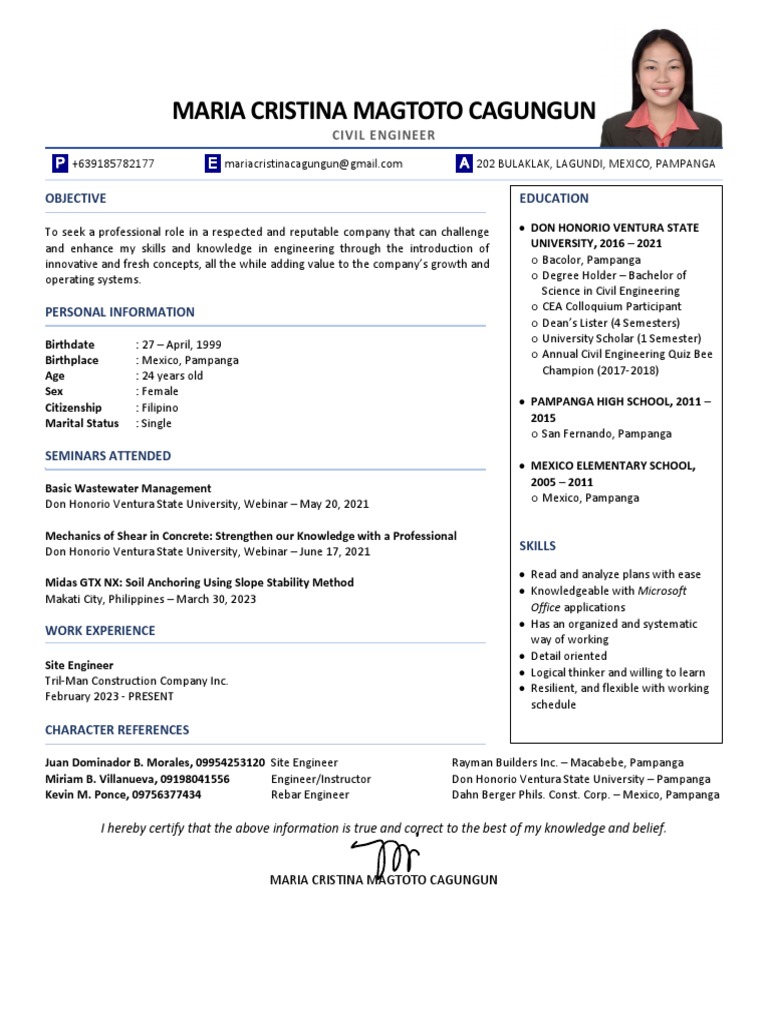 Cagungun, Maria Cristina Magtoto - Cv | PDF