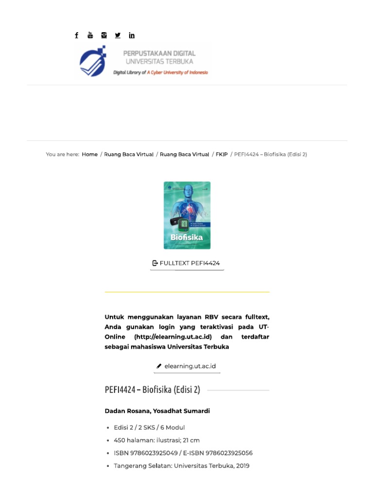 Buku Biofisika Edisi 2 2019 Ut Pdf