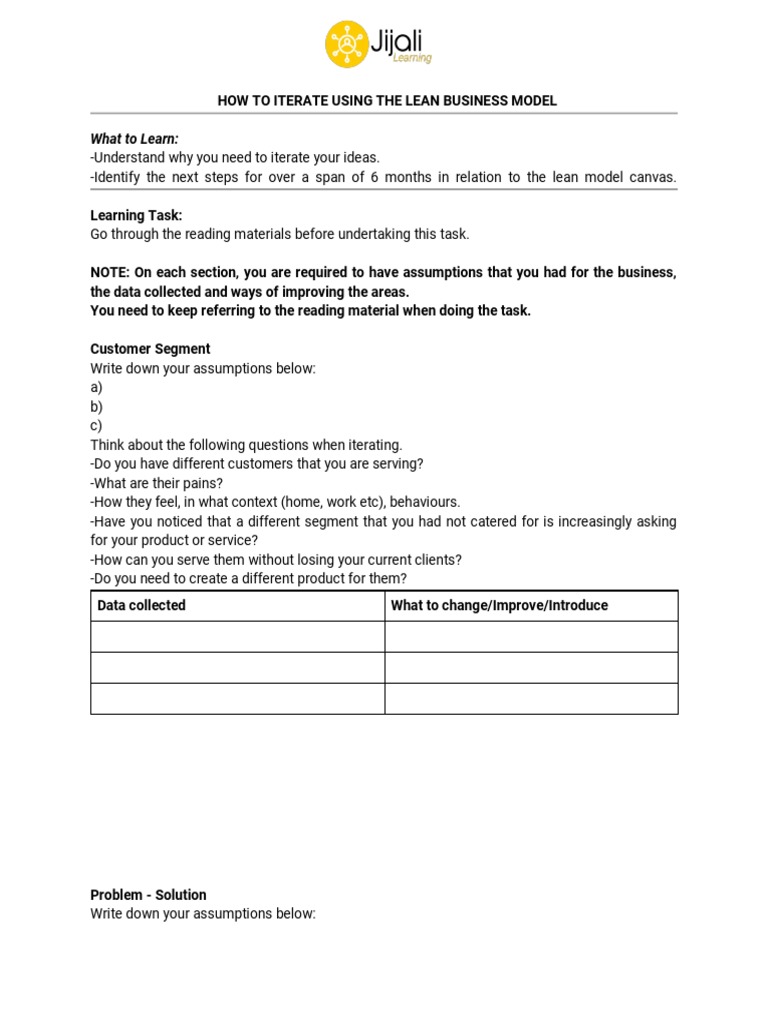 How To Iterate Using The Lean Business Canvas Practical Task 1 t0f9vmf ... How To Iterate Using The Lean Business Canvas Practical Task 1 t0f9vmf ...