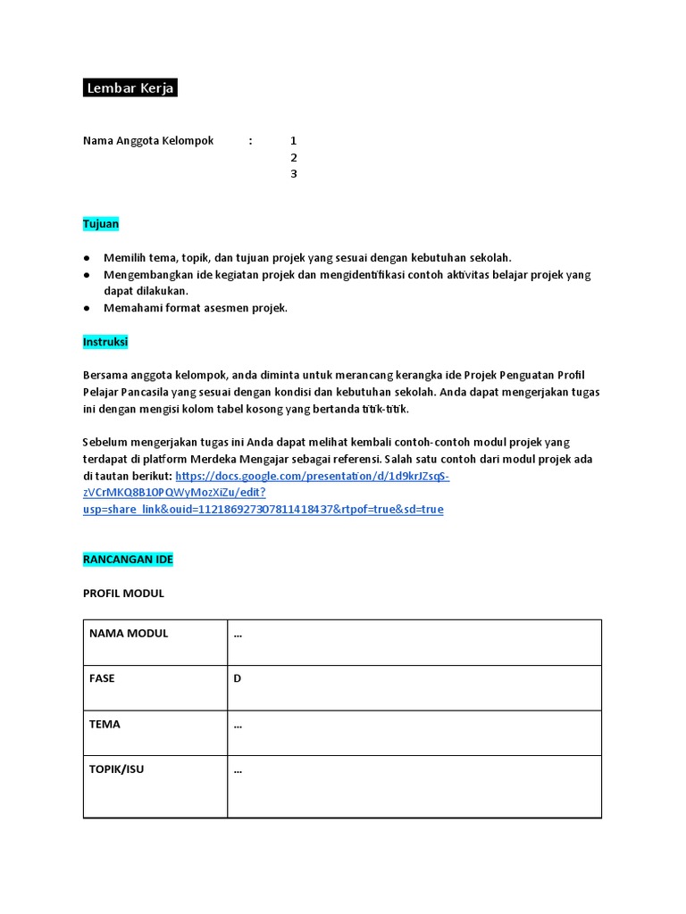 Lembar Kerja | PDF