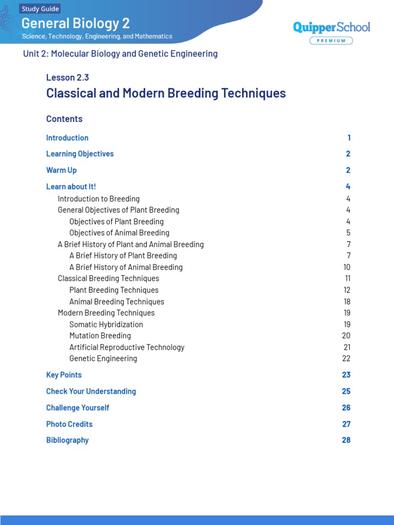 Classical and Modern Breeding | PDF