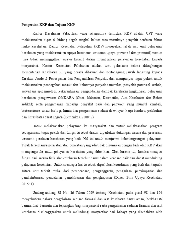 Pengertian KKP Dan Tujuan KKP | PDF