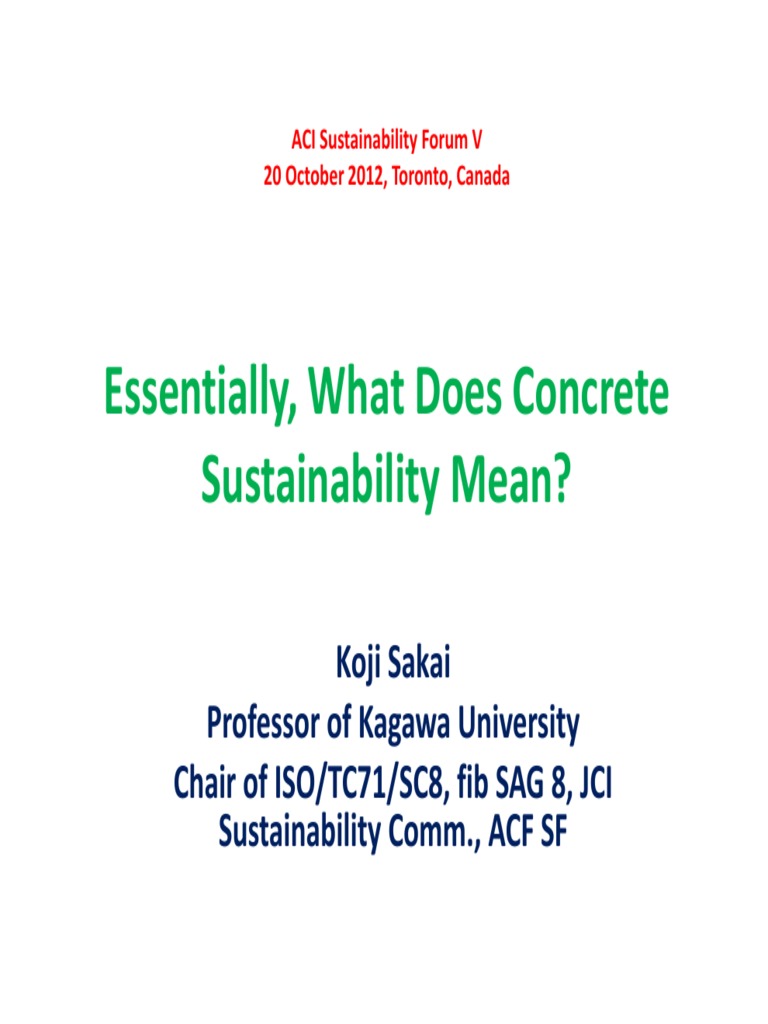 Essentially - What Does Concrete Sustainability Mean | PDF | Concrete ...