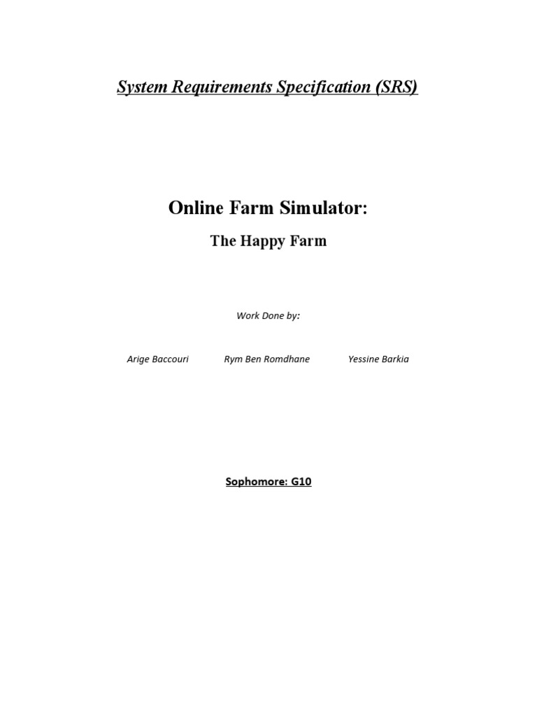 Farm Management System SRS | PDF