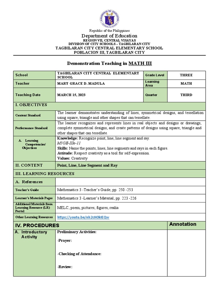 Lesson Plan For Class Observation | PDF | Learning | Literacy