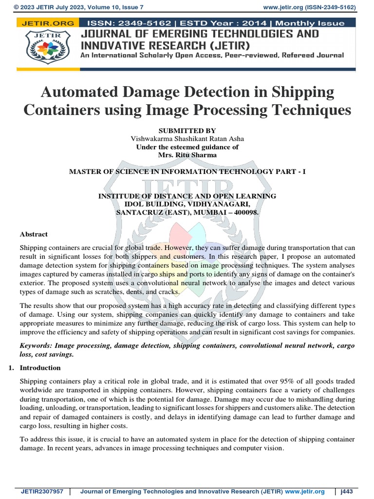 Automated Container Damage Detection | PDF | Image Segmentation ...