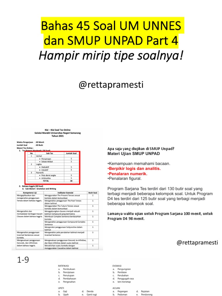 TKB Smup Unpad Dan Um Unnes @rettapramesti | PDF