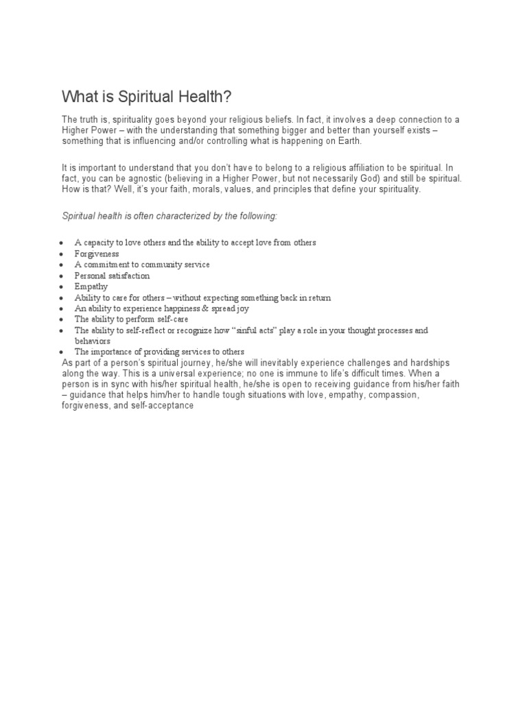 What Is Spiritual Health | PDF