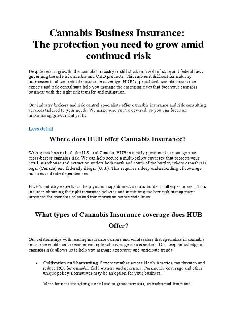 Cannabis Business Insurance | PDF | Business