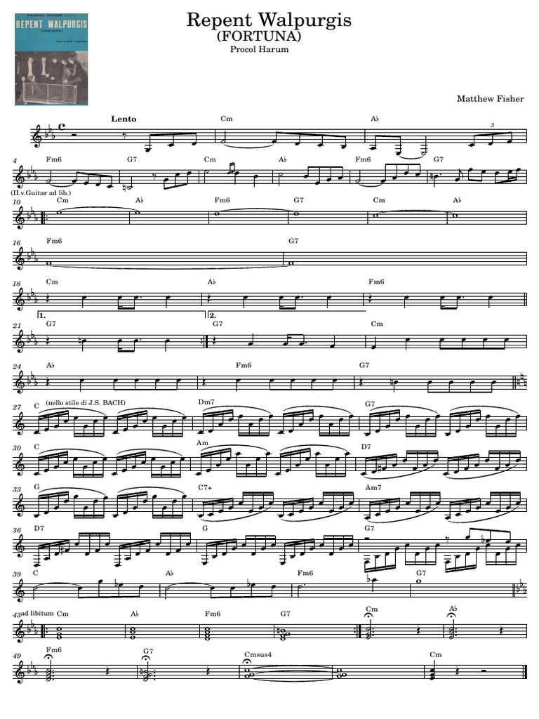 Repent Walpurgis FORTUNA Matthew Fisher Procol Harum | PDF | Musicians | British Musicians