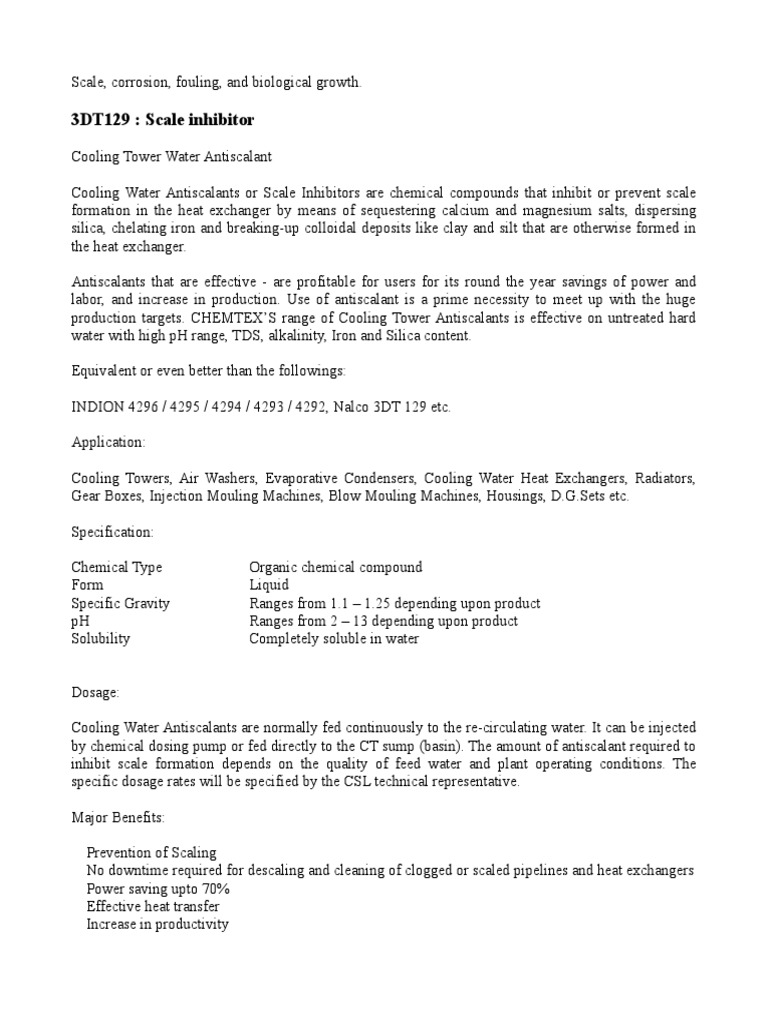 ICW's chemicals | PDF