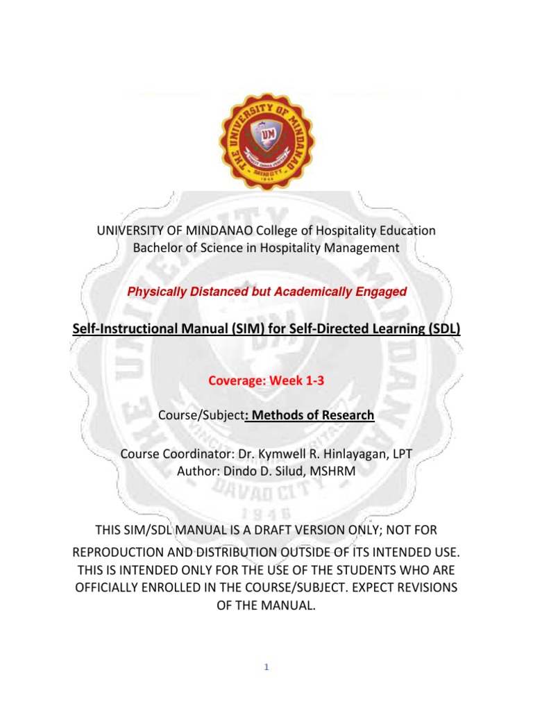 Sim (HPC 200) Week 1-3 | PDF