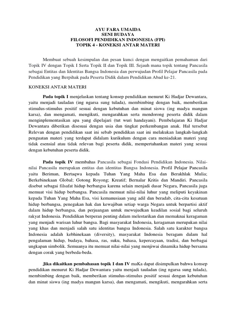 Topik 4 Koneksi Antar Materi-FPI | PDF