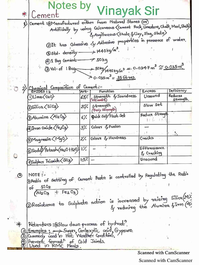 Cement Short Notes | PDF