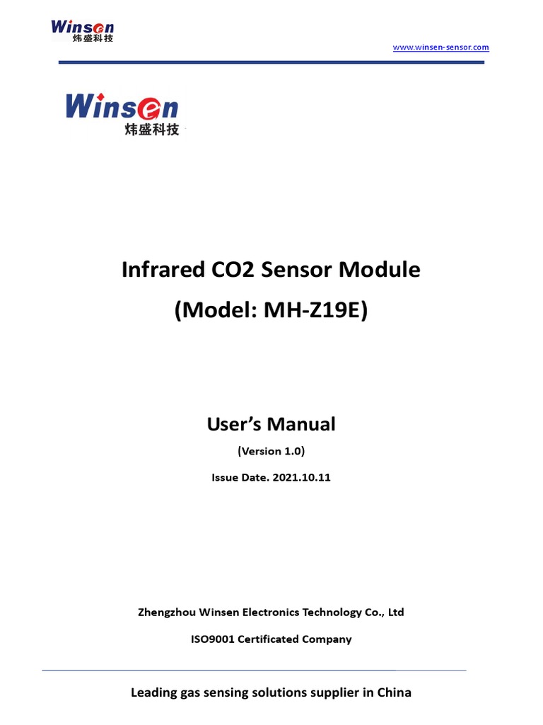 MH-Z19E CO2 Sensor Manual-V1.0 | PDF