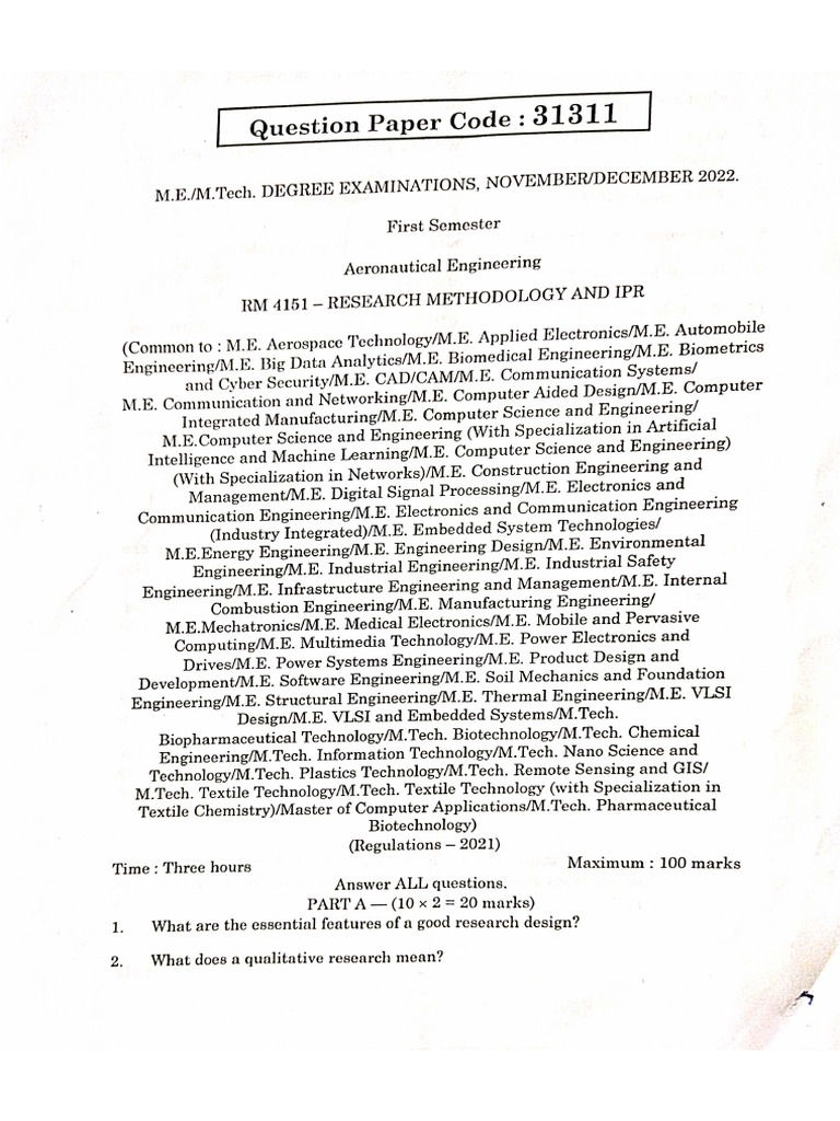 RM4151 Research Methodology and Ipr Dec 2022 | PDF