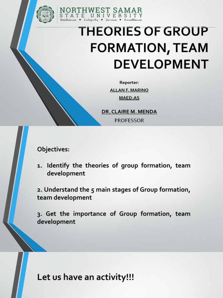 Theories of Group Formation, Team Development | PDF