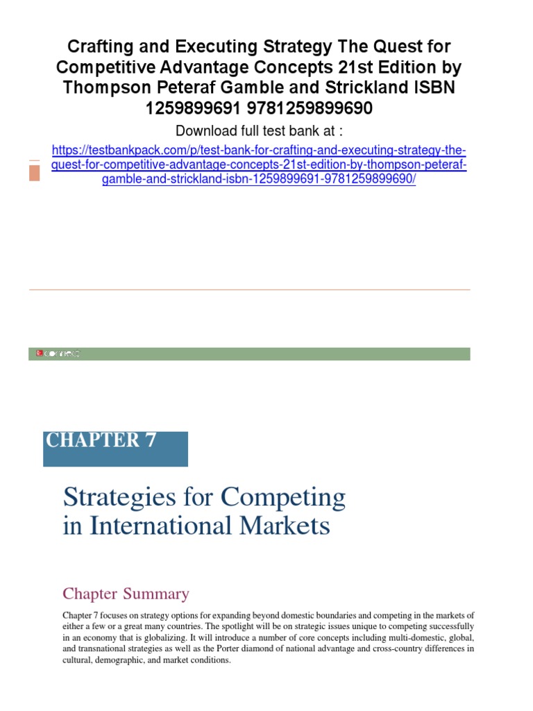 Crafting and Executing Strategy Concepts and Cases The Quest For ...