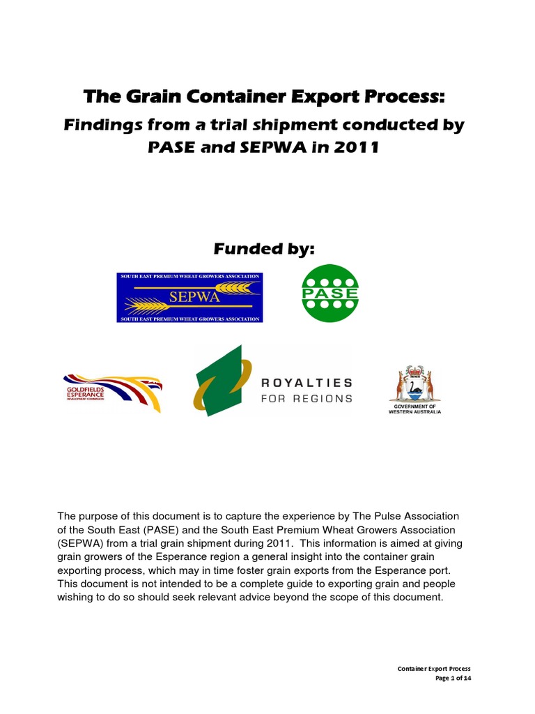 Container Export Process - Final | PDF