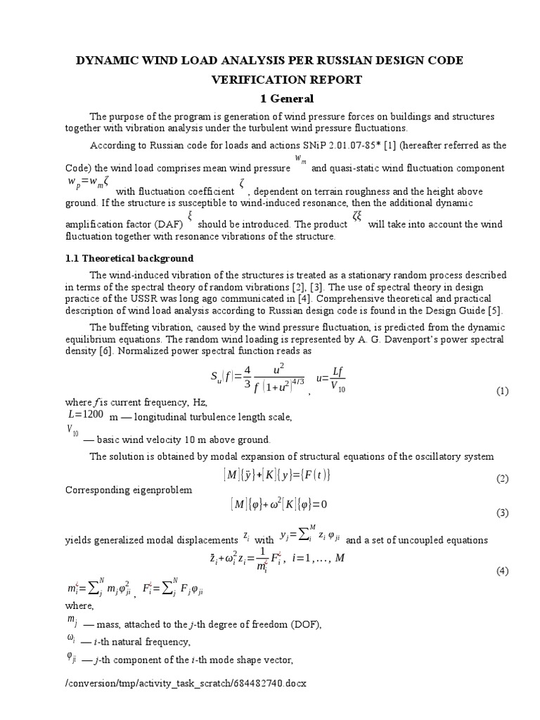 Russian Wind Loads | PDF | Normal Mode | Resonance