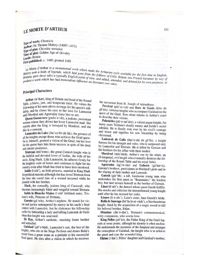 Le Morte D'arthur | PDF