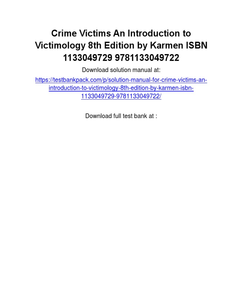 Crime Victims Victimology Guide | PDF | Politics | Law