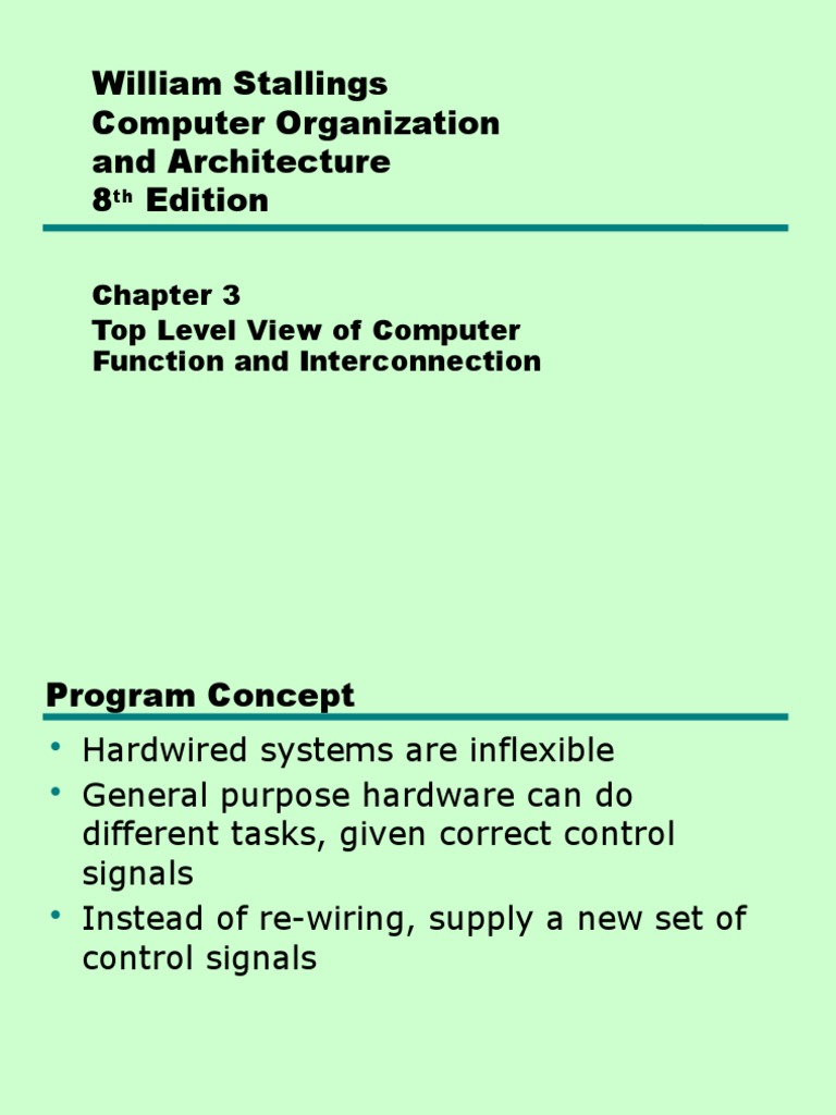 Lesson 3 - Top Level View of Computer Function and Interconnection | PDF | Central Processing ...