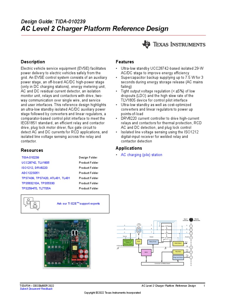 AC Level2 Charger Design TI | PDF | Battery Charger | Alternating Current