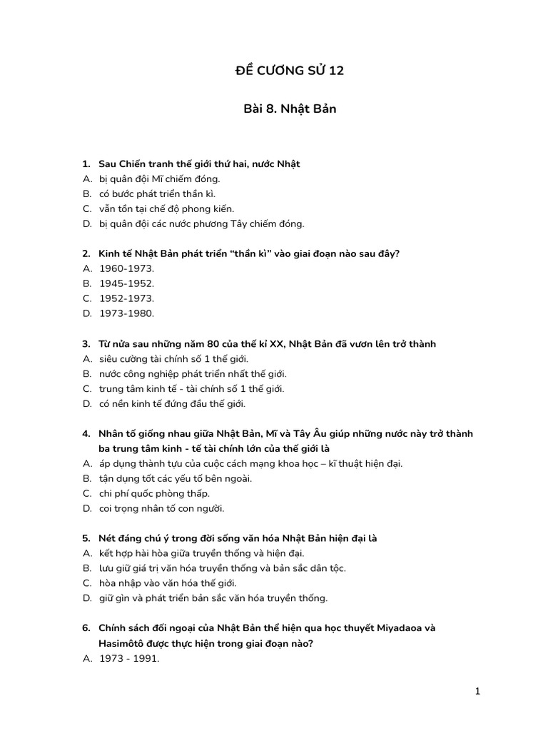 Bài 8. Nhật Bản | PDF