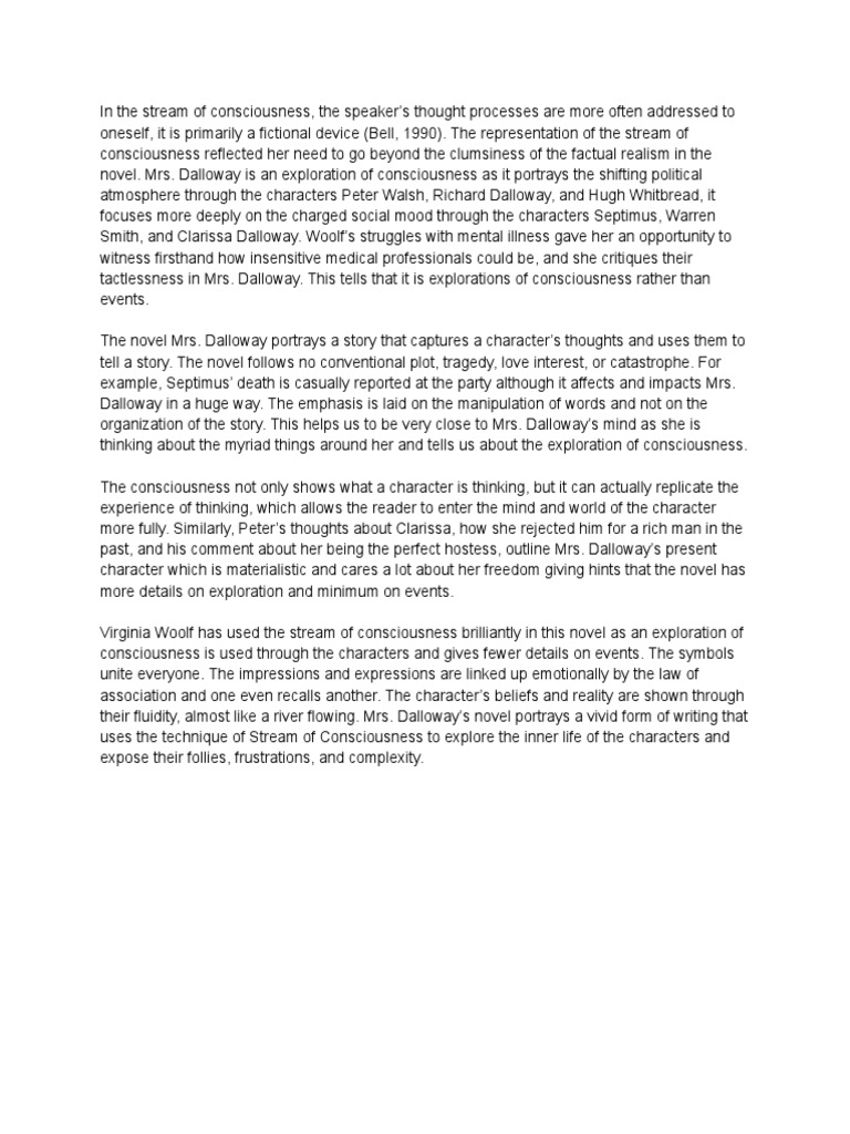 Stream of Consciousness | PDF | Mrs Dalloway | Consciousness