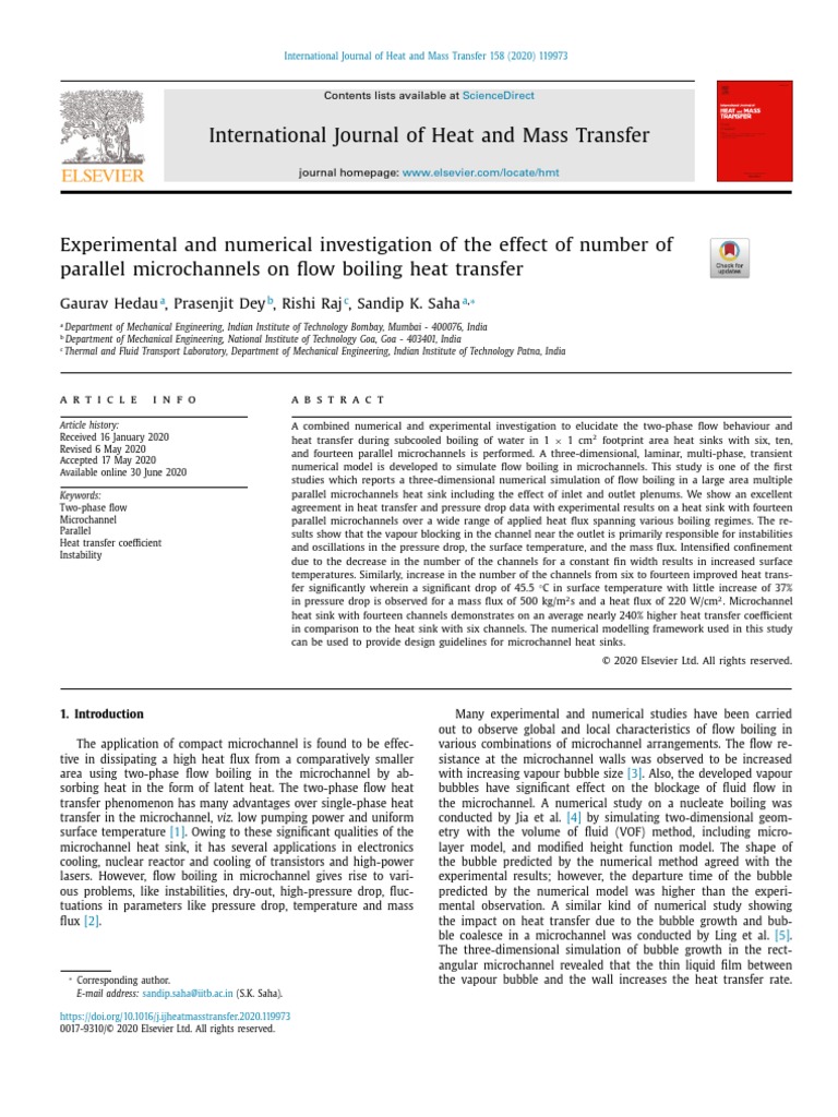 2020, Gaurav Hedau, Experimental and Numerical Investigation of The Effect of Number of Parallel ...