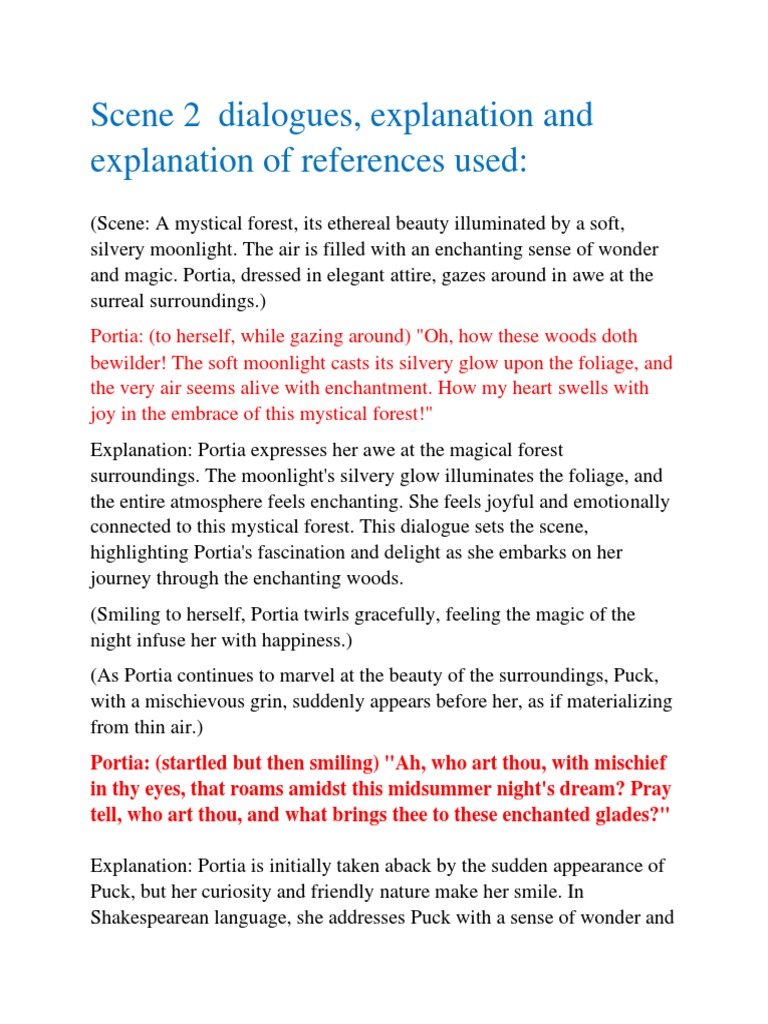 Scene 2 Dialogues, Explanation and Explanation of References Used | PDF