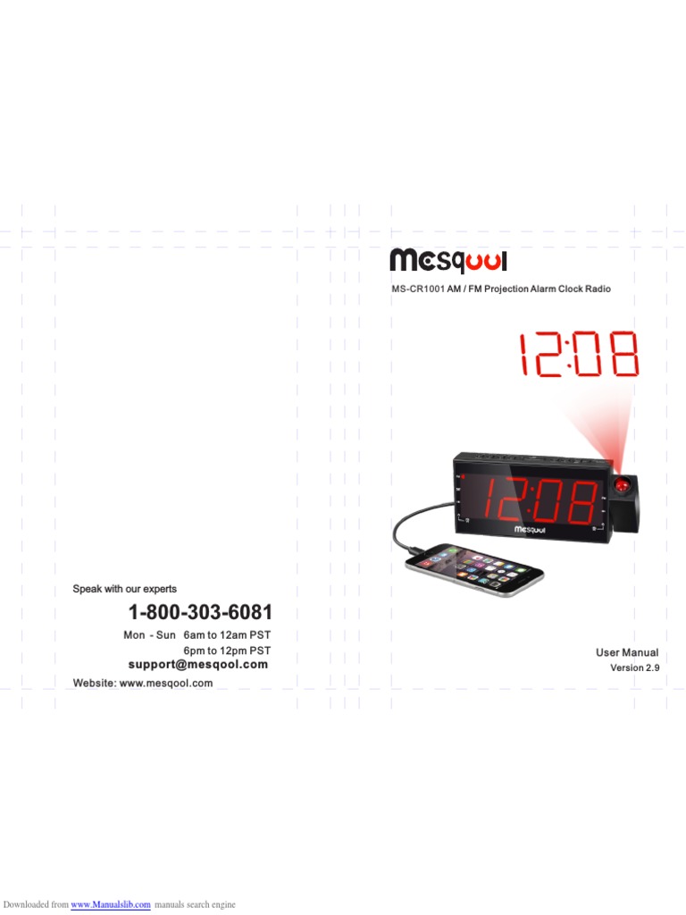 MS-CR1001 Projection Alarm Clock Manual | PDF | Technology & Engineering
