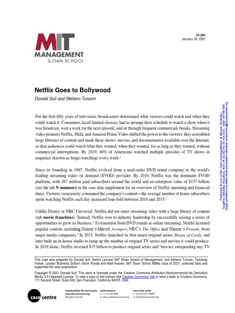 Netflix Goes To Bollywood | PDF | Netflix | Video On Demand