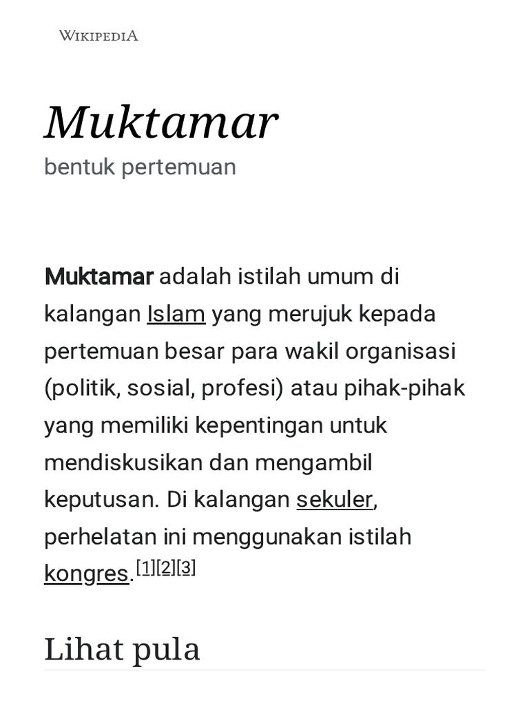 Muktamar: Pertemuan Besar Islam | PDF