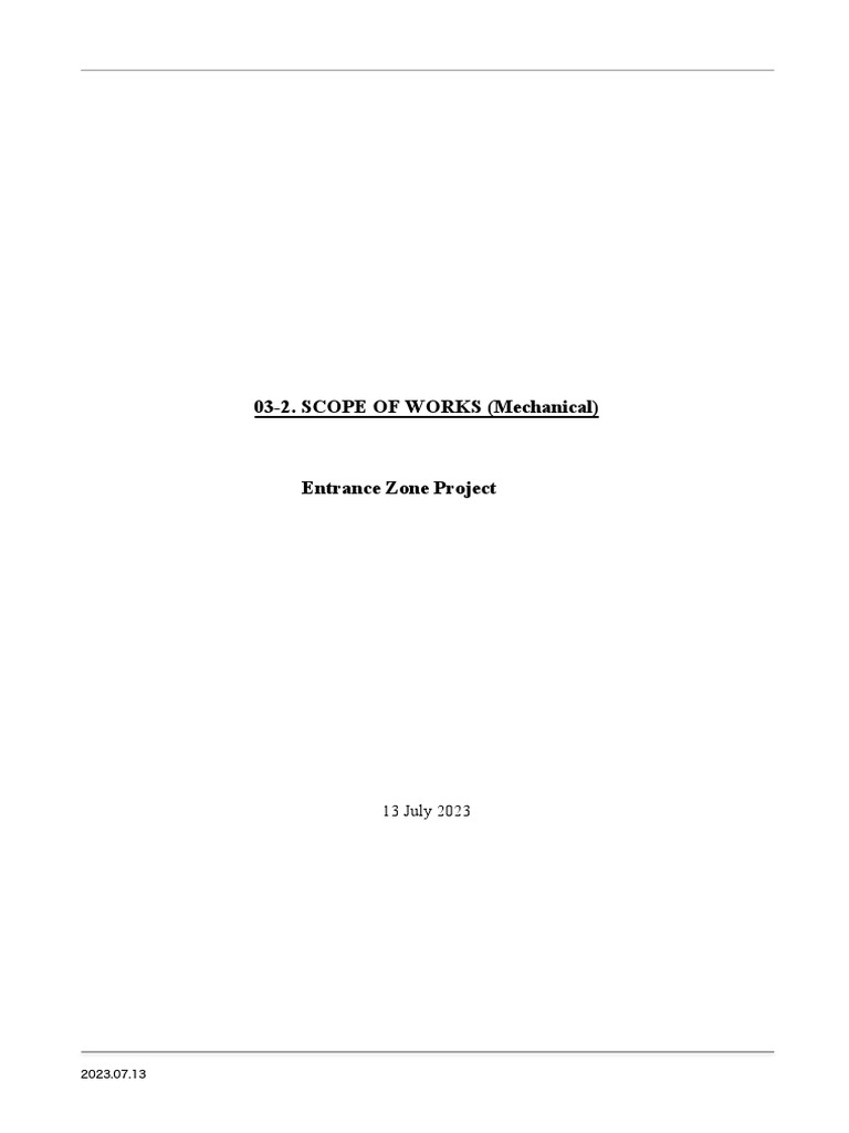 03 Scope of Work - Mechanical | PDF